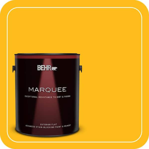 BEHR MARQUEE 1 gal. #P290-7 Laser Lemon Flat Exterior Paint & Primer ...
