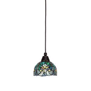 Bryson 7 in. 1-Light Dark Granite Cord Pendant Light with 7 in ...