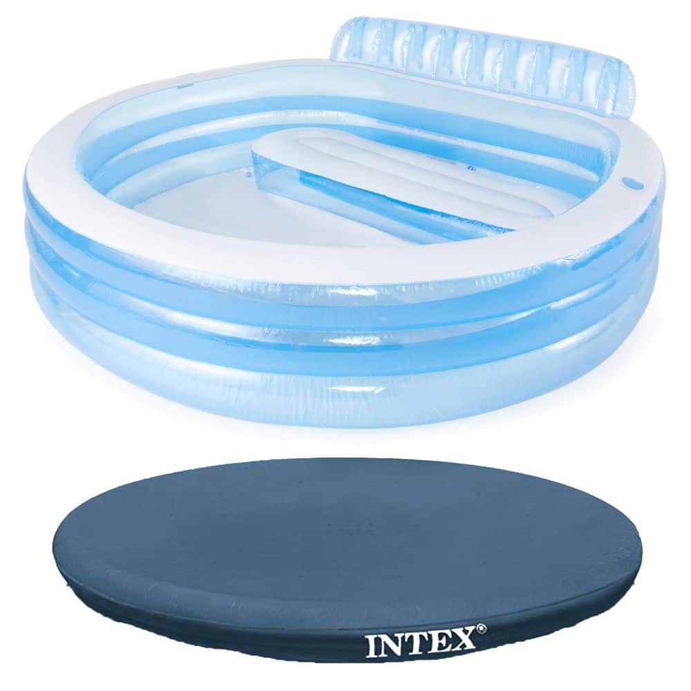 Intex 88 in. L x 85 in. W x 30 in. H Swim Center Inflatable Family ...
