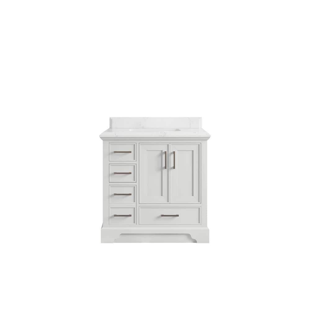 Willow Collections Charlotte 36 in. Single Sink Freestanding White Bath ...