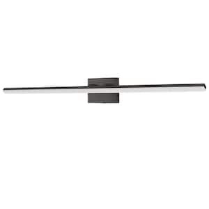 RRTYO Byers 27.5 in. 1-Light Black Linear Dimmable LED 3000K Bathroom ...