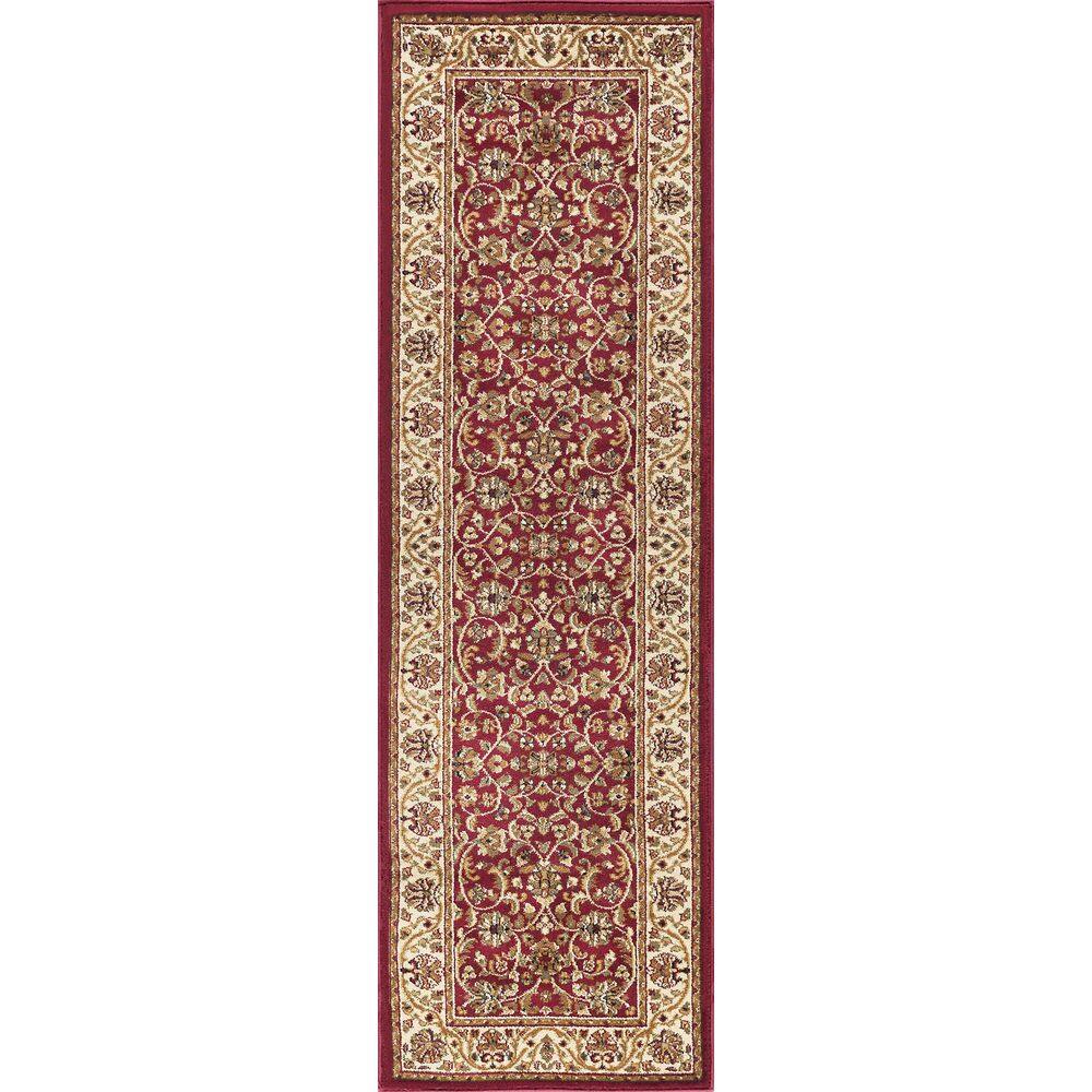 Tayse Rugs Sensation Border Red 2 ft. x 8 ft. Indoor Runner Rug SNS4810 ...
