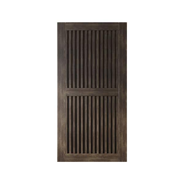 HOMACER ST 40 in. x 80 in. C-Panel Solid Core Ebony Vertical Stripe ...