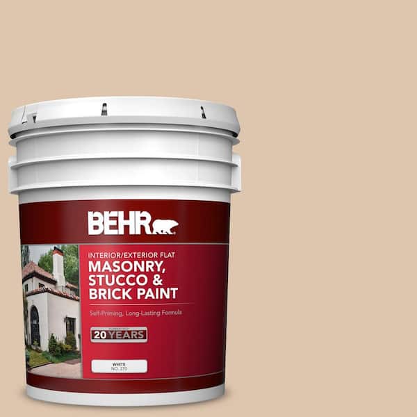 BEHR 5 gal. #PPU4-08 Plateau Flat Interior/Exterior Masonry, Stucco and ...