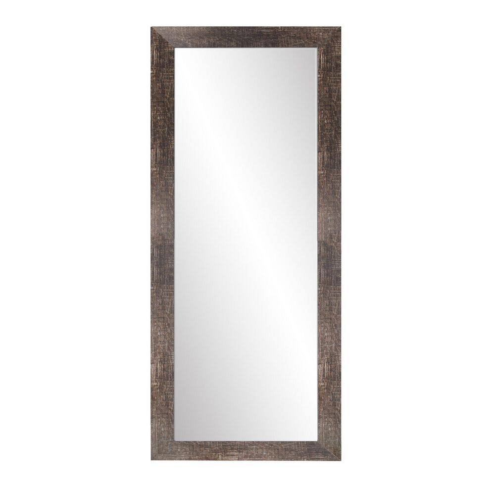 BrandtWorks Rustic Framed Rectangle Brown Decorative Thin Wall Mirror ...