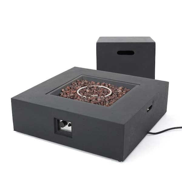 Light Gray 50,000 BTU Lightweight Concrete Outdoor Circular Fire Pit ...