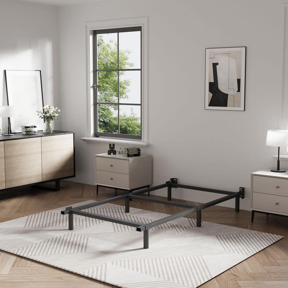 HOMZENE 7 in. Twin Xl Box Spring Support Frame with Heavy Duty Iron THD ...