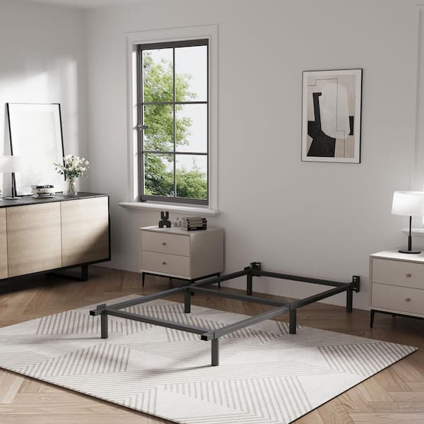 HOMZENE 7 in. Twin Xl Box Spring Support Frame with Heavy Duty Iron THD ...