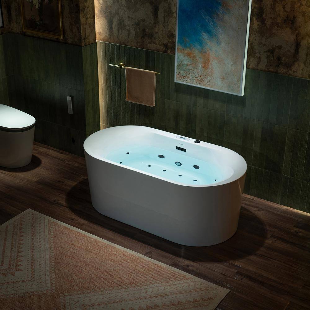 WOODBRIDGE 65 in. x 29.5 in. Soaking Bathtub with Center Drain in ...