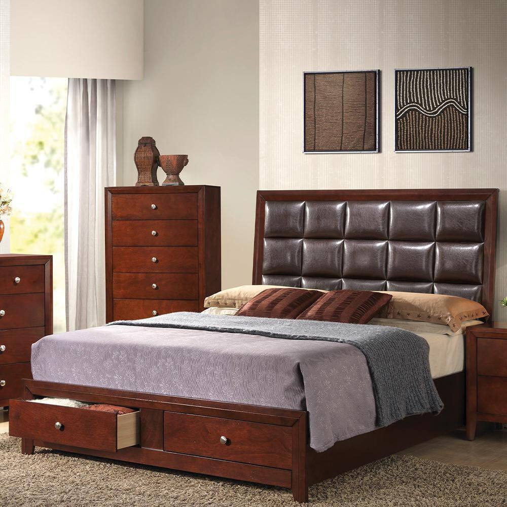 Acme Furniture Ilana Brown Wood Frame Queen Platform Bed 24590Q - The ...