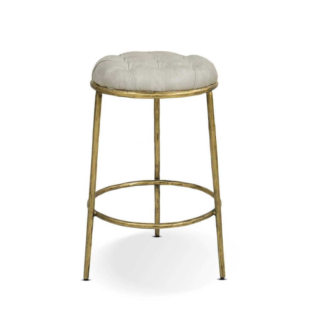 Jennifer Taylor Aerin 26 in Steel Warm Gray Backless Hammered Brass 26 ...