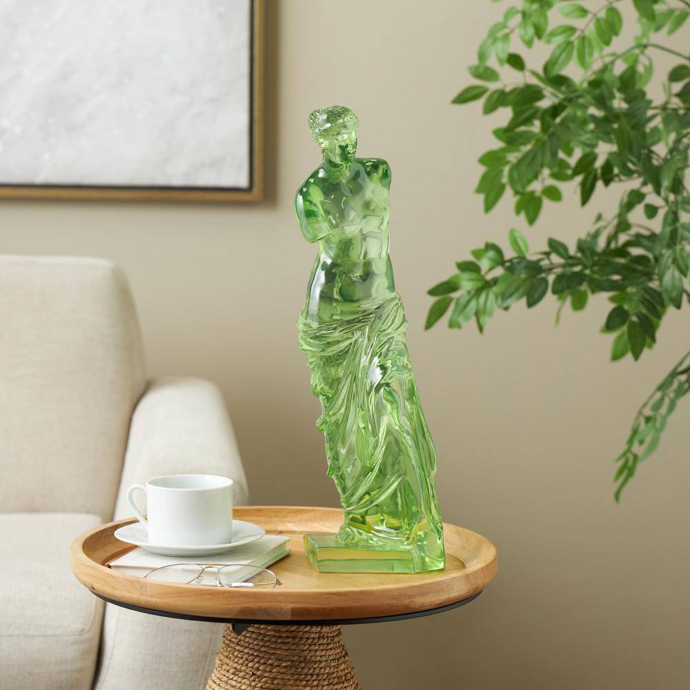 Litton Lane 6 in. x 18 in. Green Resin Tinted Woman Sculpture 047174 ...