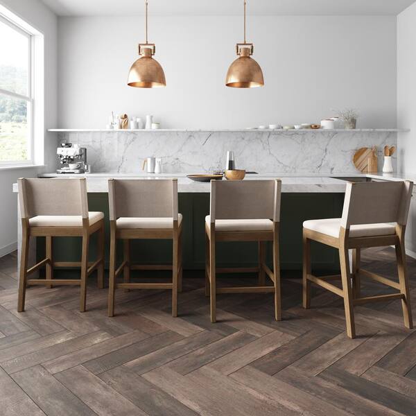 Nathan James Linus 36 in. Modern Upholstered Counter Height Bar Stool ...