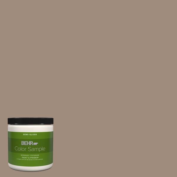 BEHR PREMIUM PLUS 8 oz. #BXC-49 Smokey Tan Semi-Gloss Interior/Exterior ...