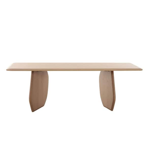 MR MODREST Modrest Prado Modern White Oak Wood 40 in. Double Pedestal ...