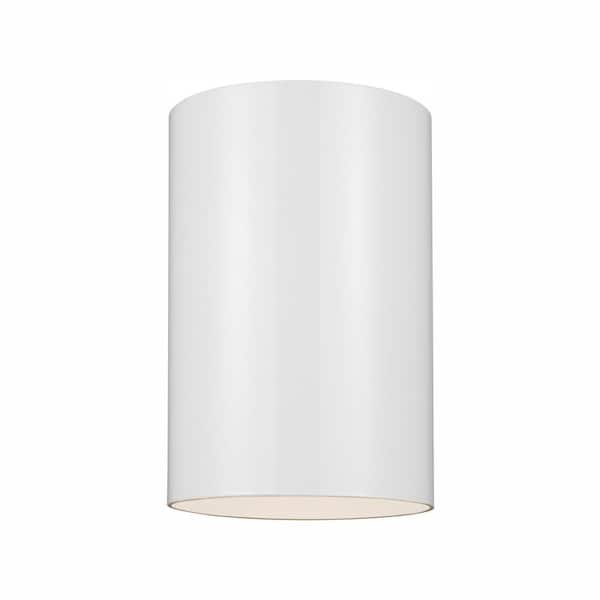 Generation Lighting Outdoor Cylinders 9 in. White 1-Light Outdoor ...