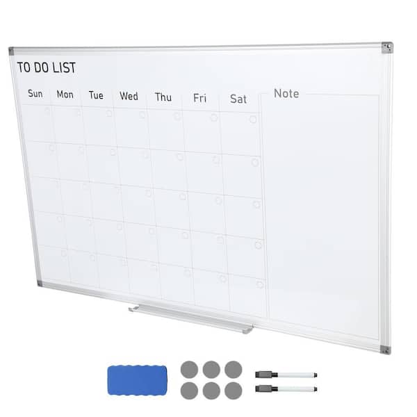 SKYSHALO Calendar Whiteboard, 24 in. x 36 in. White with MDF Sticker ...