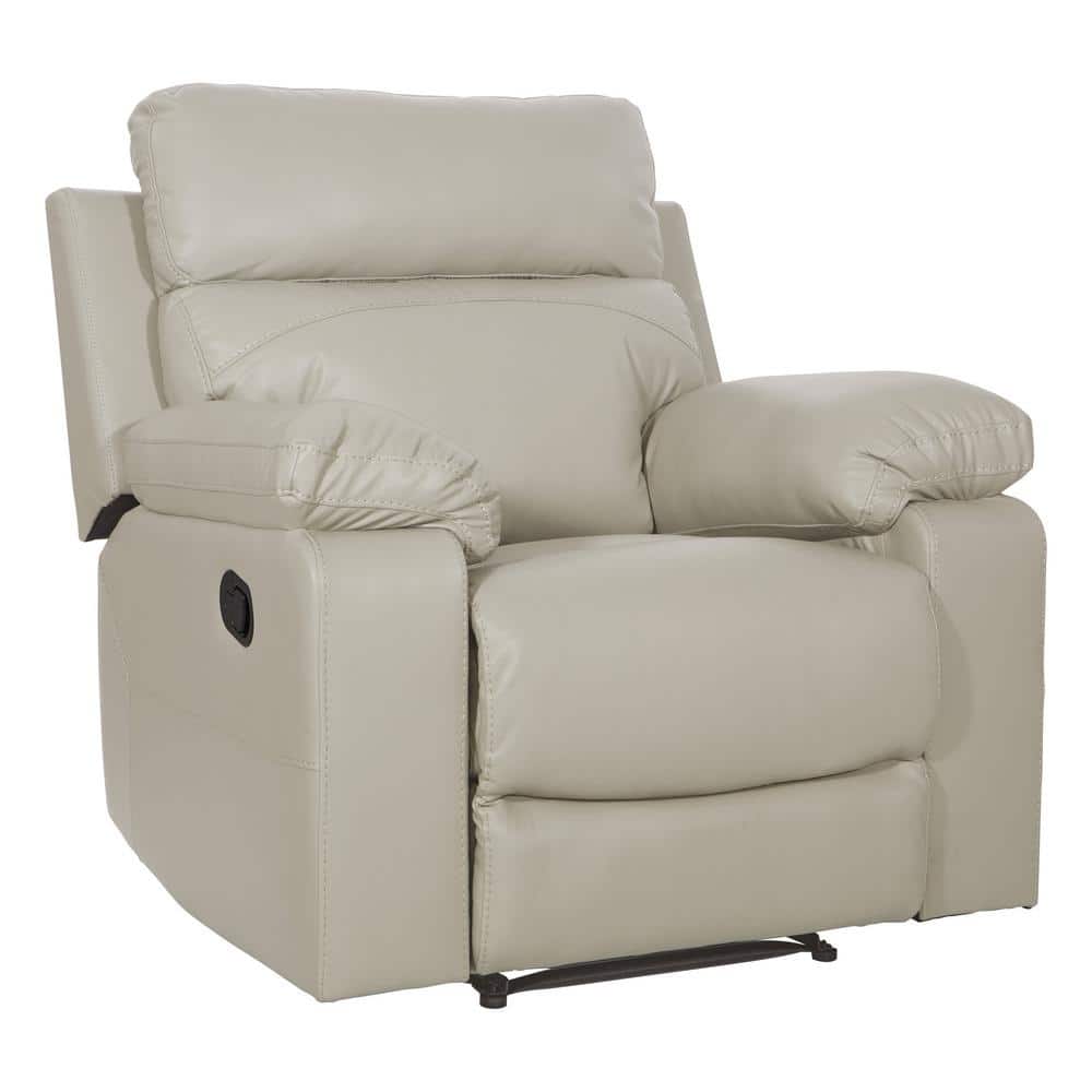 OSP Home Furnishings Bryson Recliner with Taupe Faux Leather BYS-BPU21 ...
