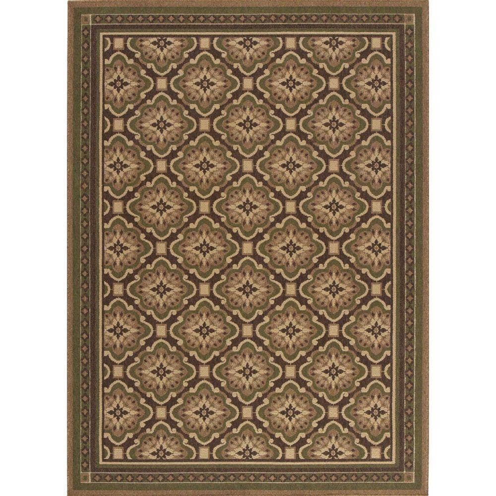 Hampton Bay Aurea Java/Sod 5 ft. 3 in. x 7 ft. 4 in. Indoor and Outdoor Area Rug 3109.51.55 ...