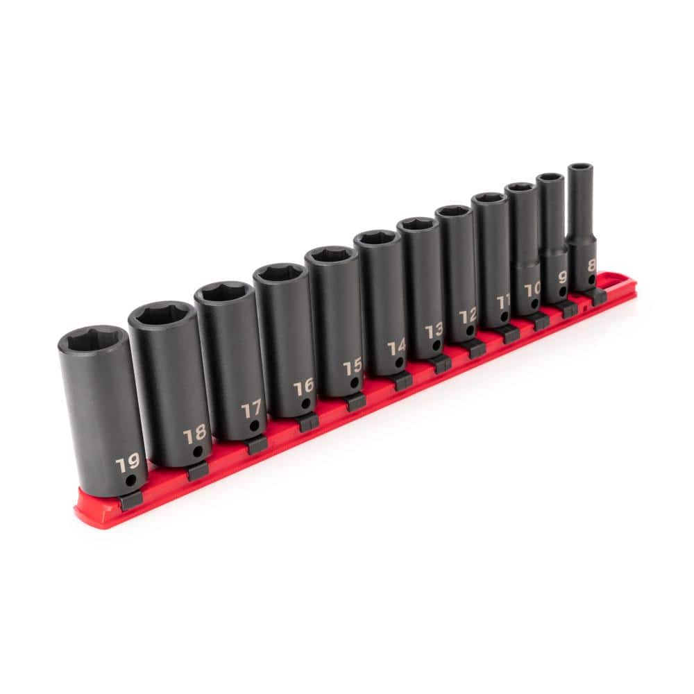 TEKTON 3/8 in. Drive Deep 6-Point Impact Socket Set, 12-Piece (8 mm ...