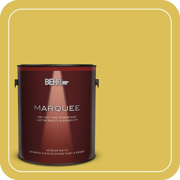 BEHR MARQUEE 1 gal. #P320-6A Flustered Mustard Matte Interior Paint ...