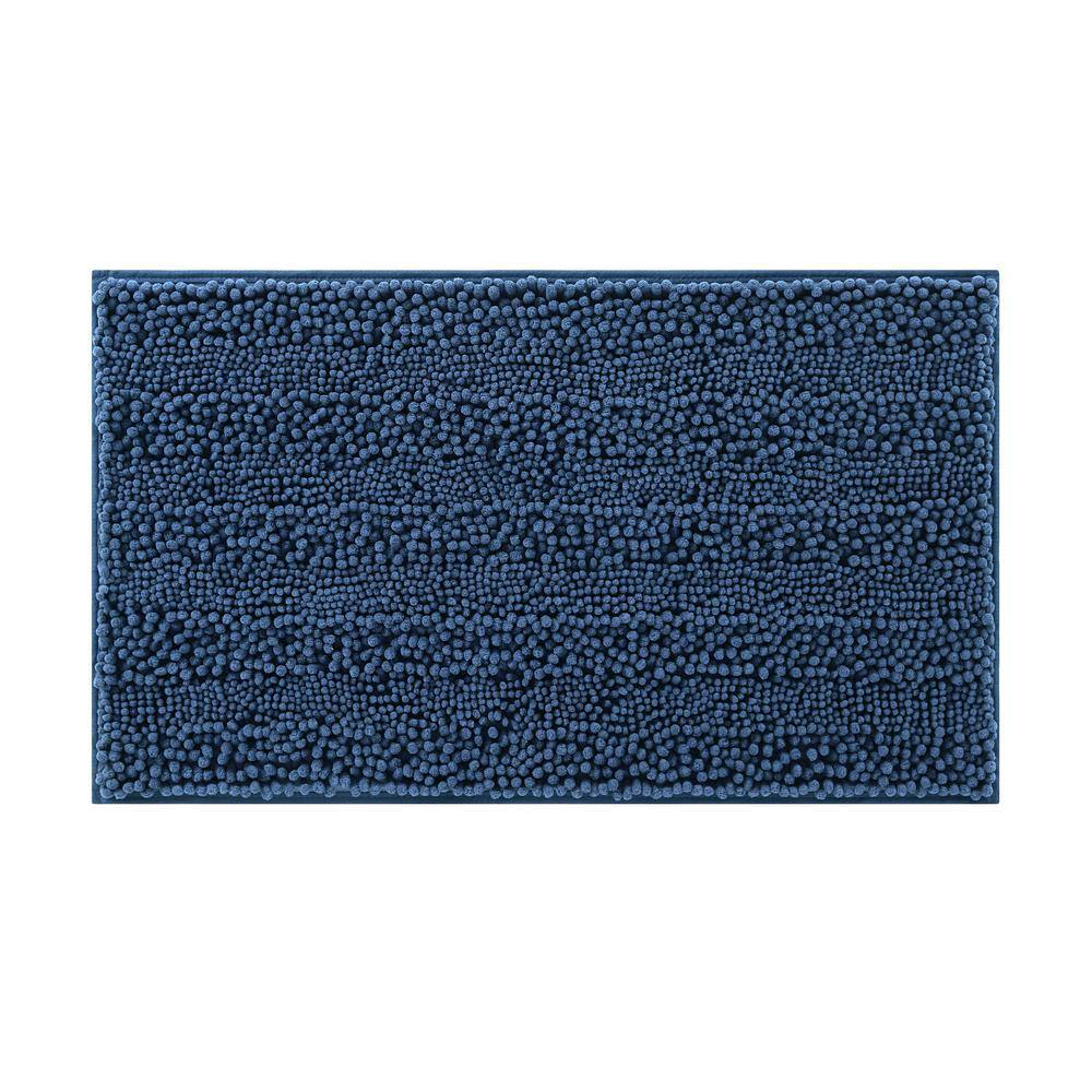 Reviews for Laura Ashley Non-Slip Astor Chenille 17 in. x 24 in. Blue ...