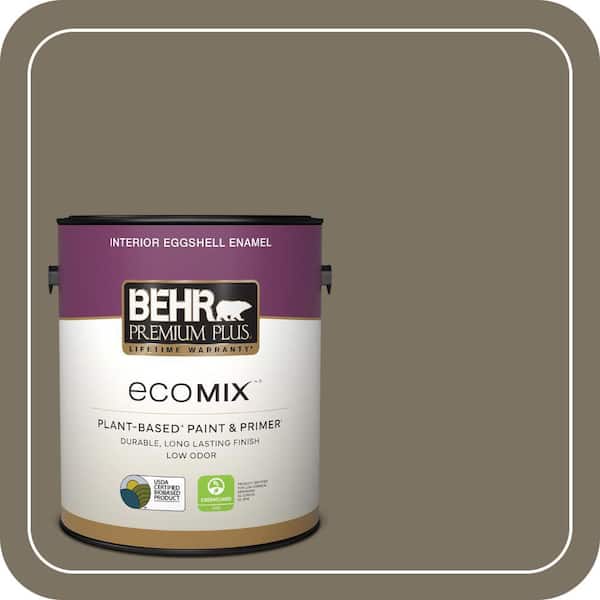 BEHR PREMIUM PLUS 1 gal. #N320-6A Ash Brown Eggshell Enamel EcoMix ...