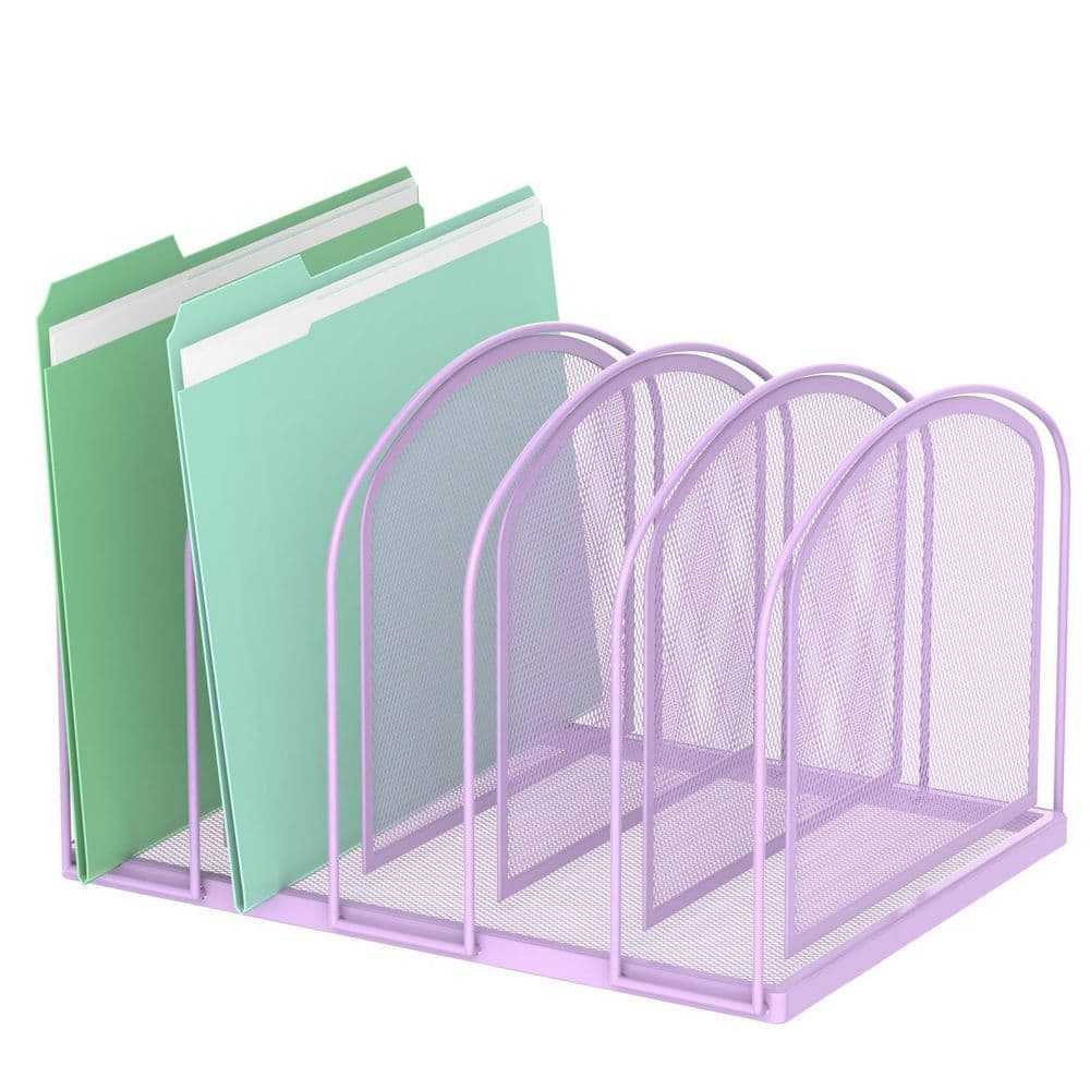 7.87 in. x 12.2 in. File Organizer for Desk, 5-Section Mesh Desk ...