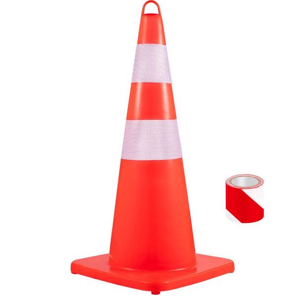 SKYSHALO Safety Cones, 6 x 28 in. Traffic Cones, PVC Orange ...