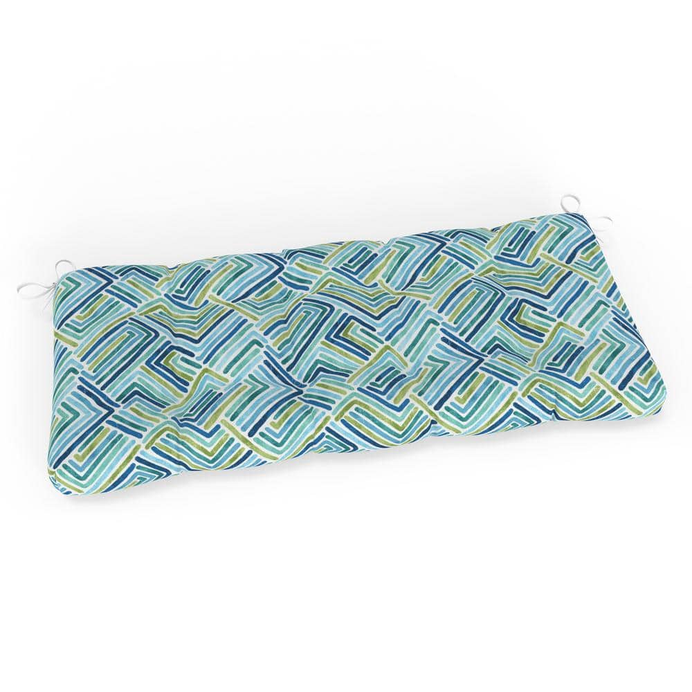 Pillow Perfect Geometric 48 in W x 5 in H Rectangular Outdoor Tufted ...