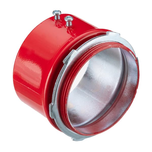 BRIDGEPORT 3 in. Color-Coded Red EMT Connectors (2-Pack) 237-SR