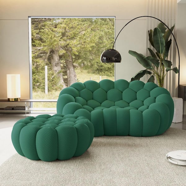 Magic Home Set of 2 Bubble Floor Sofa, 79 in. Memory Foam Mesh Fabric ...
