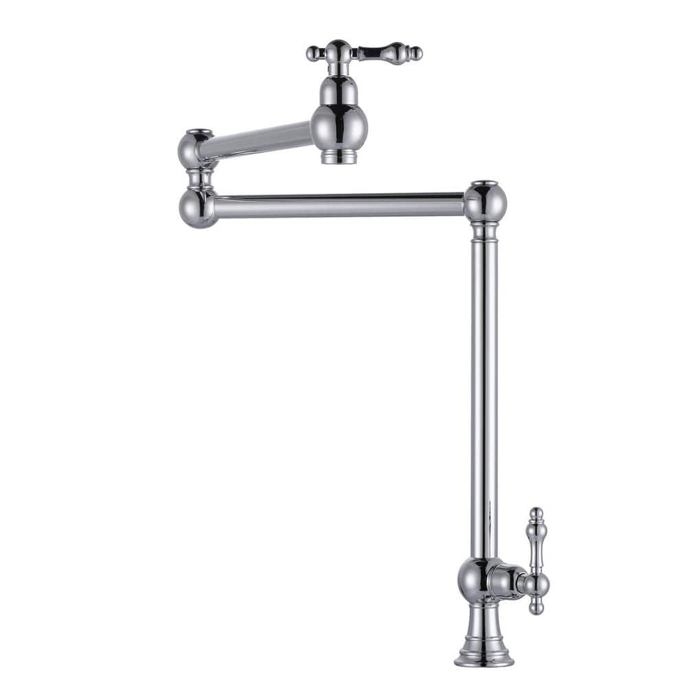AVITAS Antique Polished Chrome Deck Mount Pot Filler Faucet, Solid ...