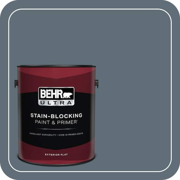 BEHR ULTRA 1 gal. #N480-6 NYPD Flat Exterior Paint & Primer 485301 ...