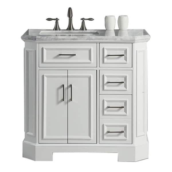 Eviva Glory 36 in. W x 22 in. D x 33 in. H Bathroom Vanity in White ...
