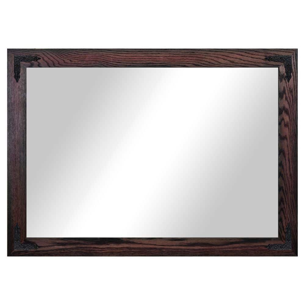 Rayne Mirrors (33 in. W x 48 in. H) Black Cherry Hardwood Rectangle ...