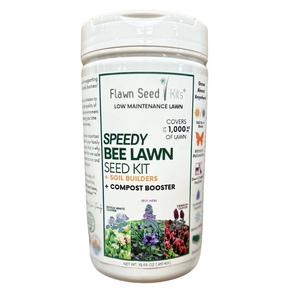 Flawn Seed Kits Speedy Bee Lawn Flower Seed, Easy Spread Shaker, Low ...