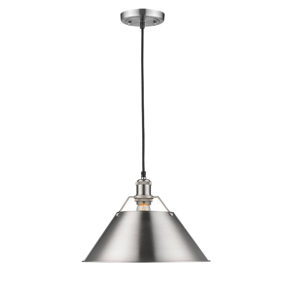 Golden Lighting Orwell PW 1-Light Pewter Pendant with Pewter Shade 3306 ...