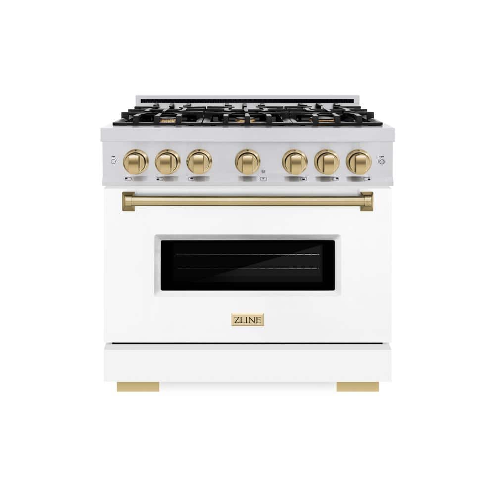ZLINE Kitchen and Bath Classic 36 in. 6-Burner Gas Range with Gas ...