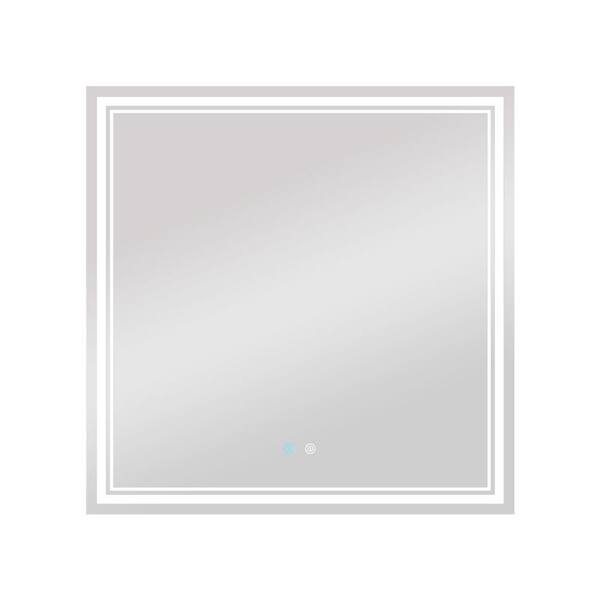 Modland Baily 36 in. W x 36 in. H Square Frameless Wall Bathroom Vanity ...