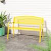 Maypex 49 in. 2-Person Yellow Metal Outdoor Garden Bench H1301035-YL ...