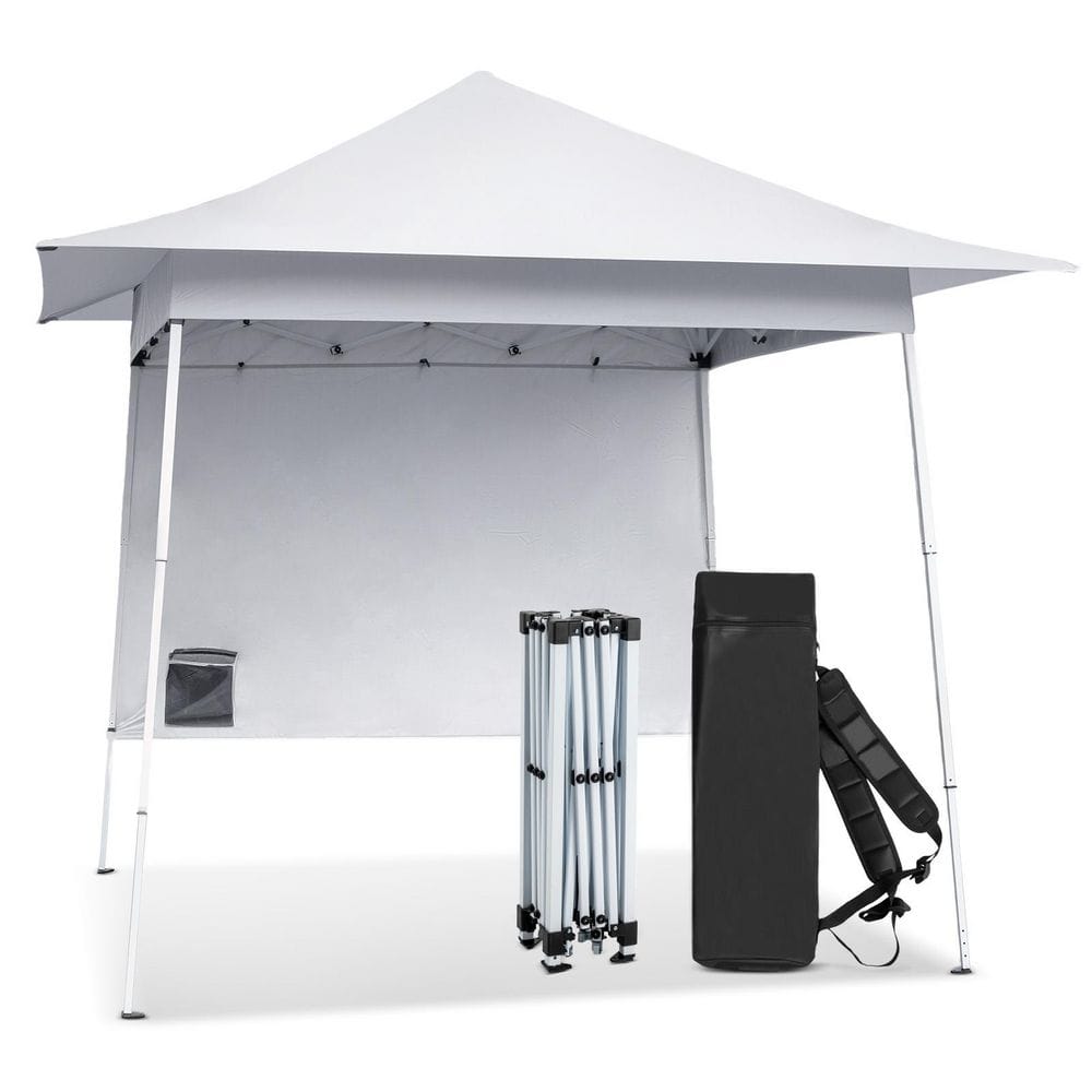 Karl home 8 ft. x 8 ft. White Pop-up Canopy with Extended Eaves ...
