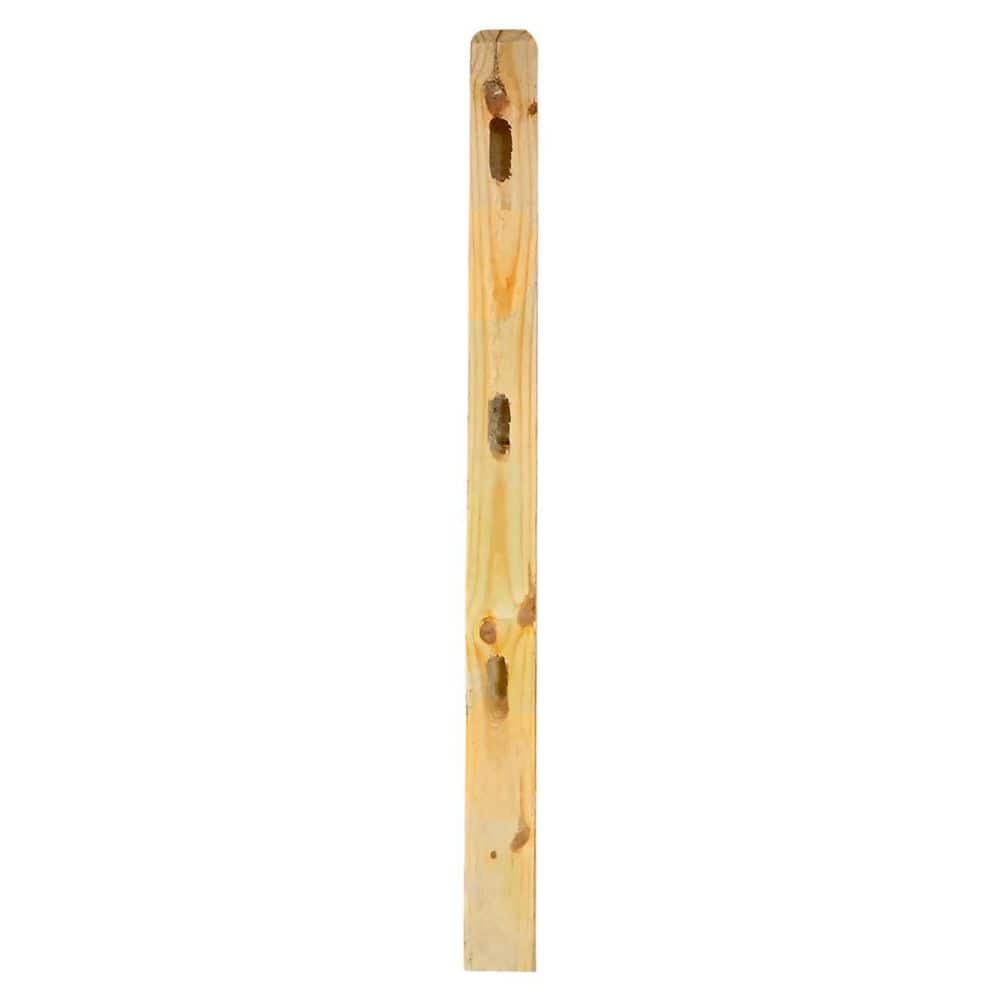 4 in. x 4 in. x 7 ft. Pressure Treated Pine 3 Hole Split Rail End Post ...