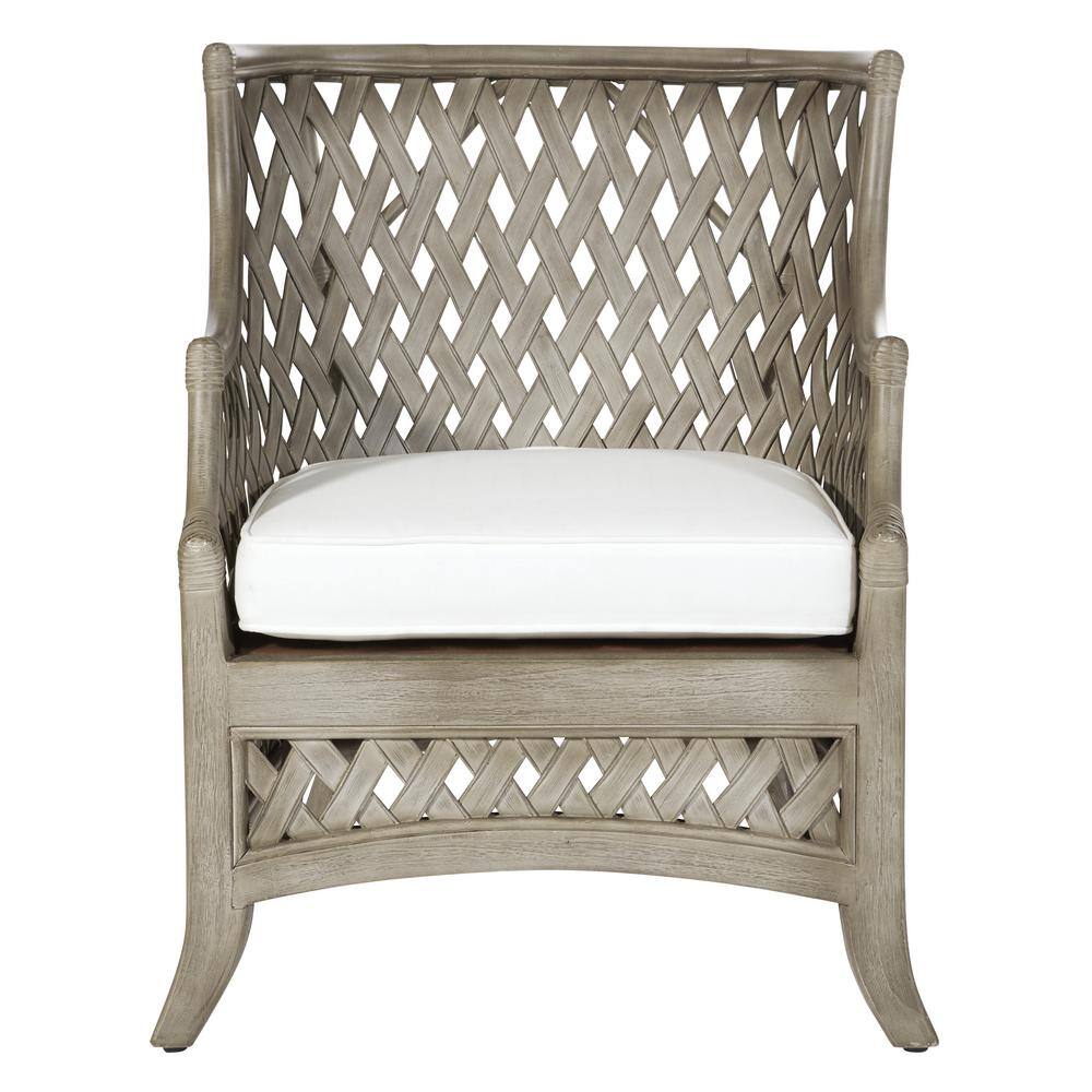 OSP Home Furnishings Kona Chair with Cream Cushion and Grey Washed ...