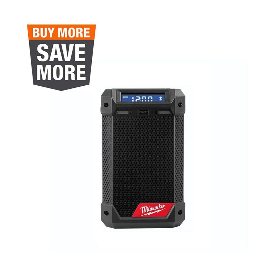 Milwaukee M12 12 Volt Lithium Ion Cordless Bluetooth AM FM Jobsite Radio with Charger 2951 20 The Home Depot