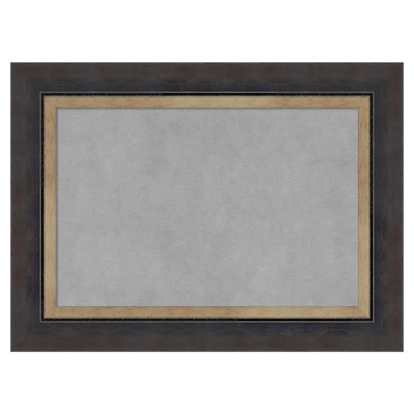 Amanti Art Hammered Charcoal Tan 23 in. x 17 in Framed Magnetic Board ...