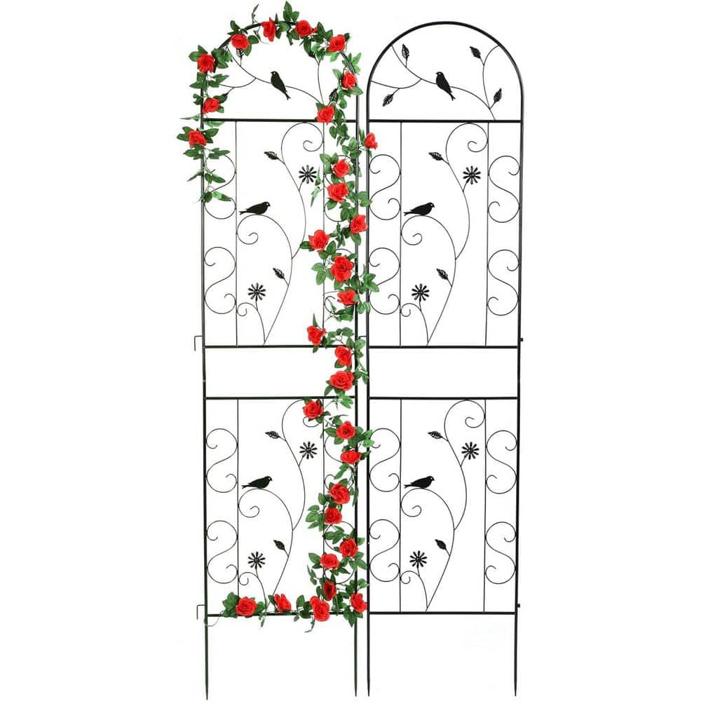 FAWEY TRED INC 2-Pack 87 in. H Garden Trellises, Black Metal Coated ...