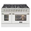 Kucht 48 in. 6.7 cu. ft. LP ready Double Oven Dual Fuel Range with Gas ...