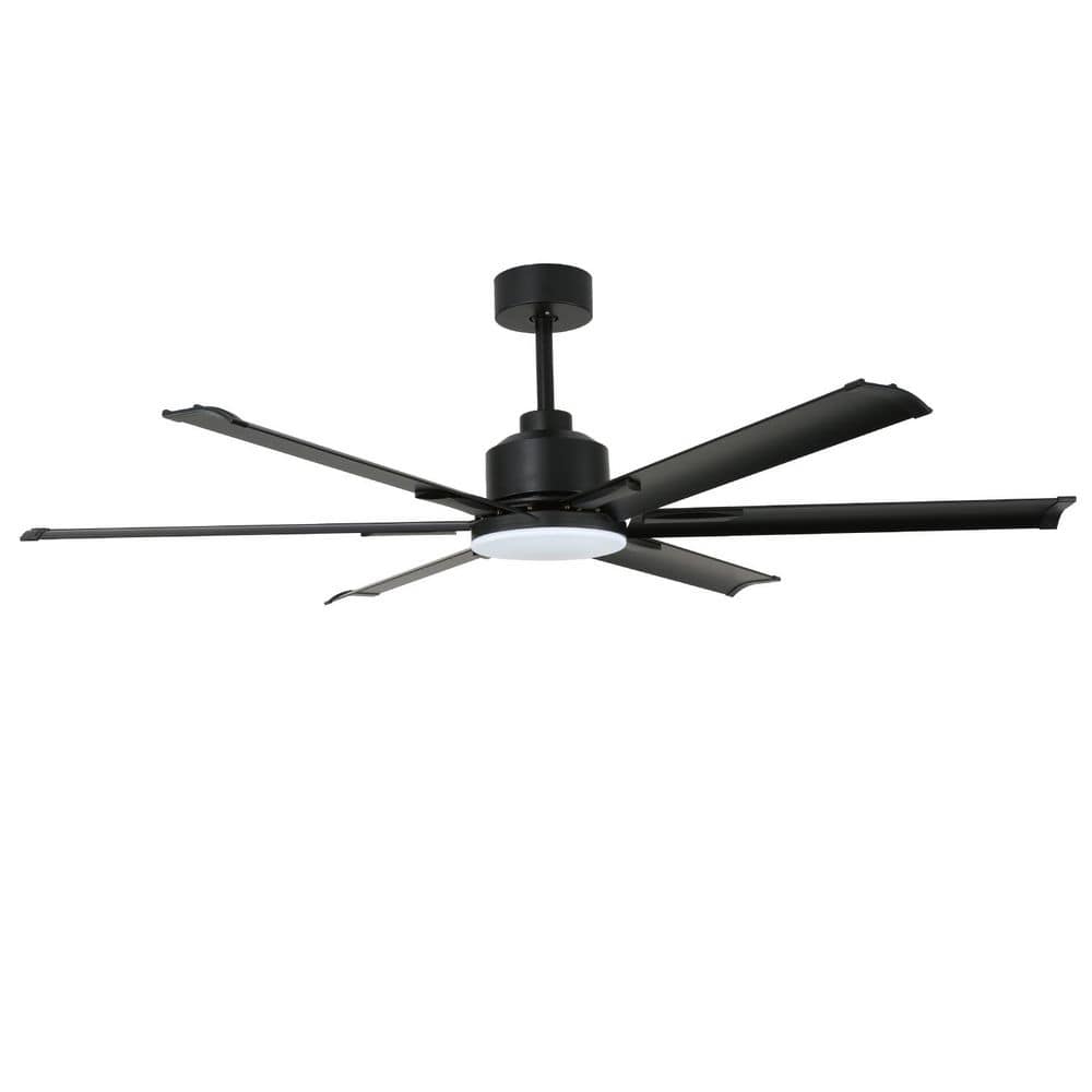 bessten 60 in. Matte-Black Ceiling Fan with Tri-CCT 1350-Lumen LED, 6 Aluminum Blades, DC Motor ...