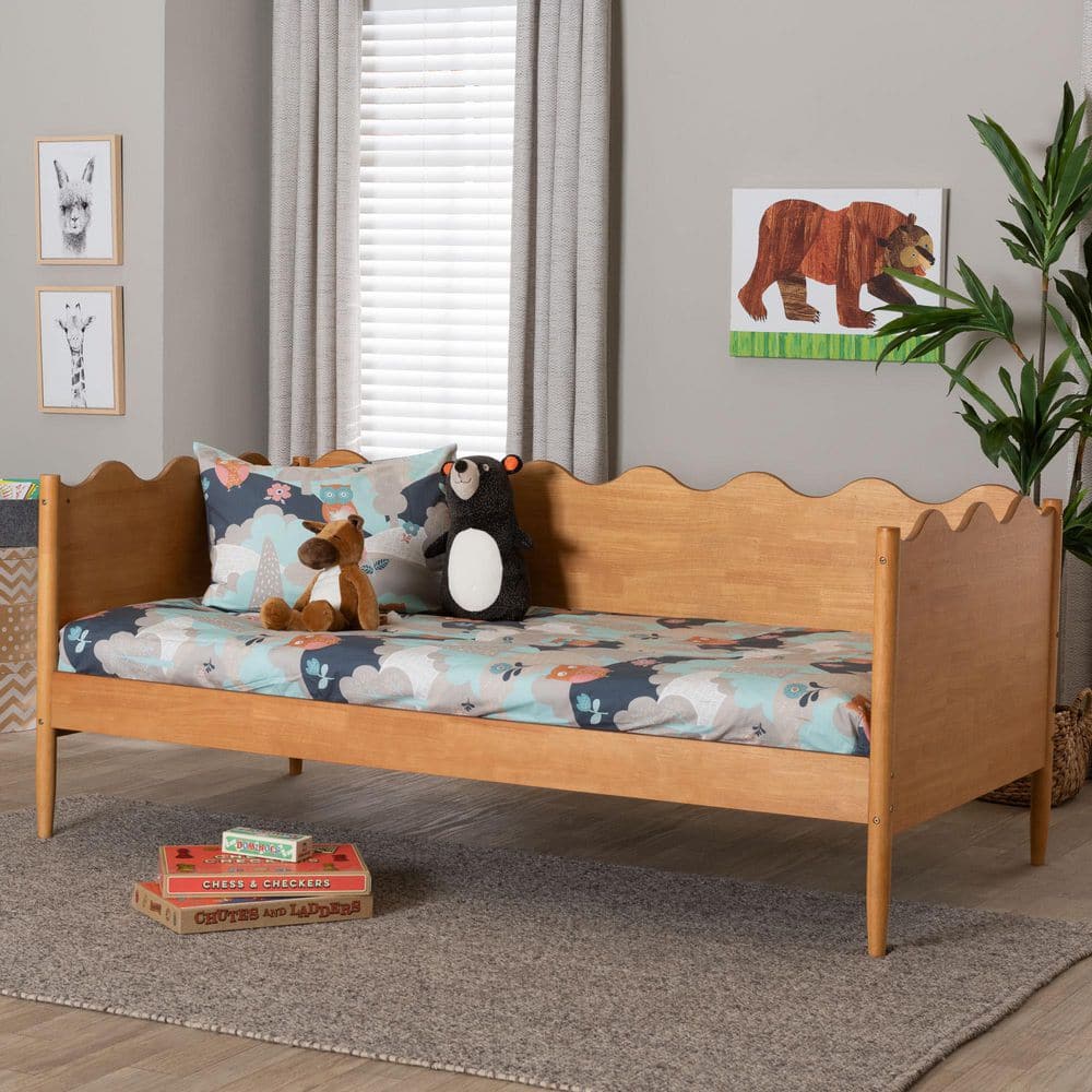 Baxton Studio Malaya Oak Brown Twin Daybed 256-14021-HD - The Home Depot